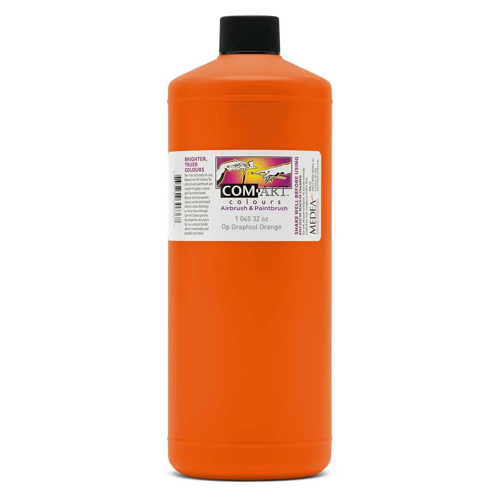 Com Art Colours Acrylic Opaque Graphtol Orange 32 oz: Anest Iwata-Medea ...