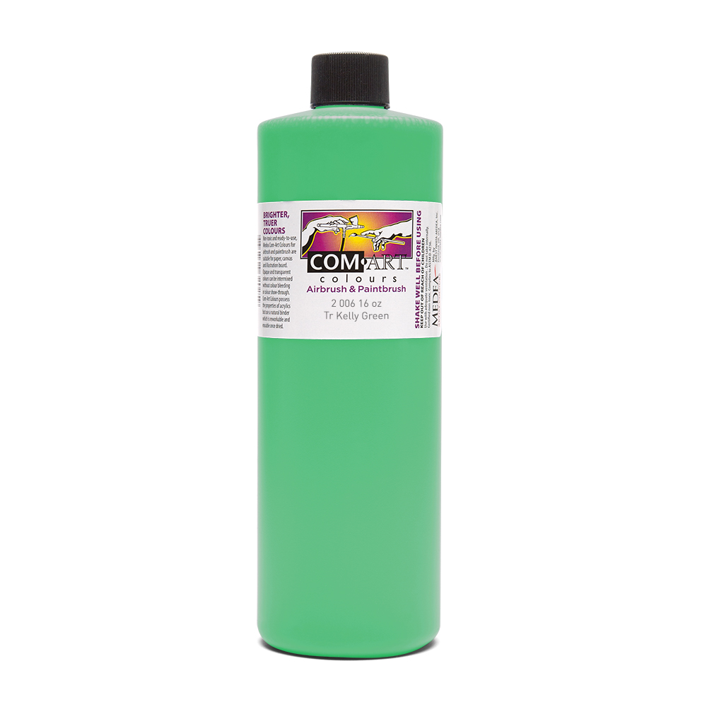 Com Art Colours Acrylic Transparent Kelly Green 16 oz: Anest Iwata ...