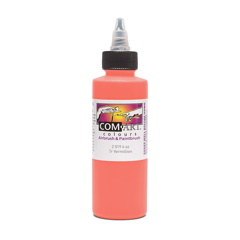 Com Art Colours Acrylic Transparent Vermillion 4 oz: Anest Iwata-Medea ...