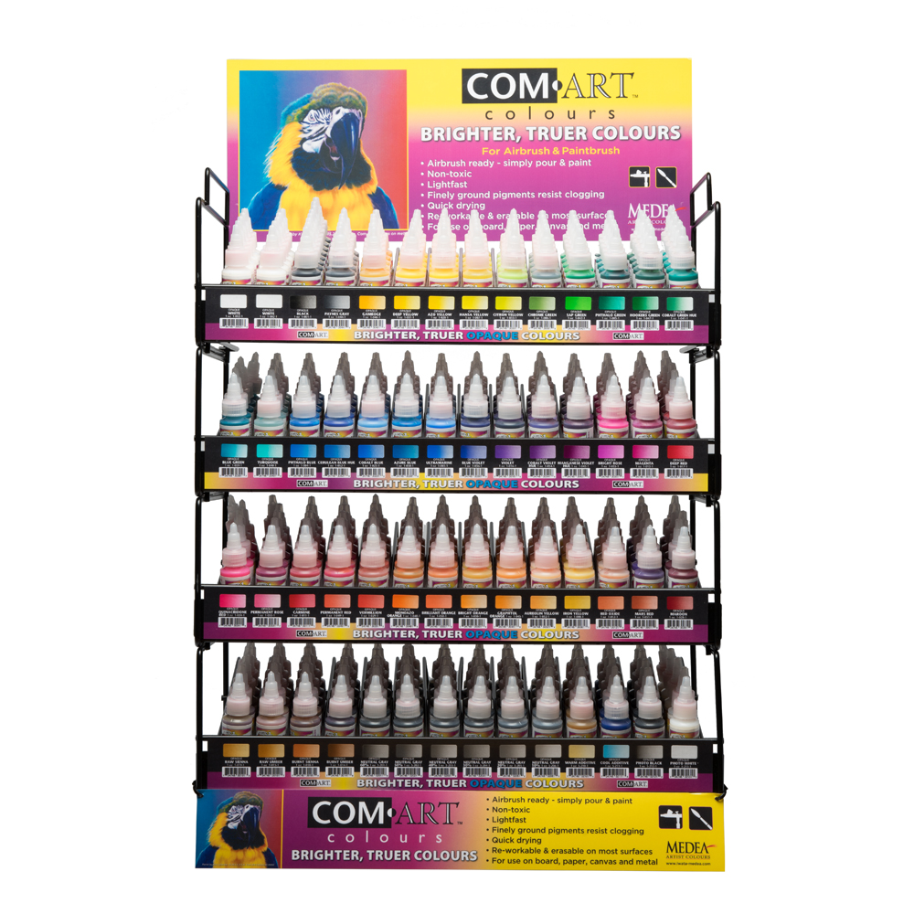 Com Art Colours Acrylic Opaque Rack 1oz Assortment for Retail Display ...